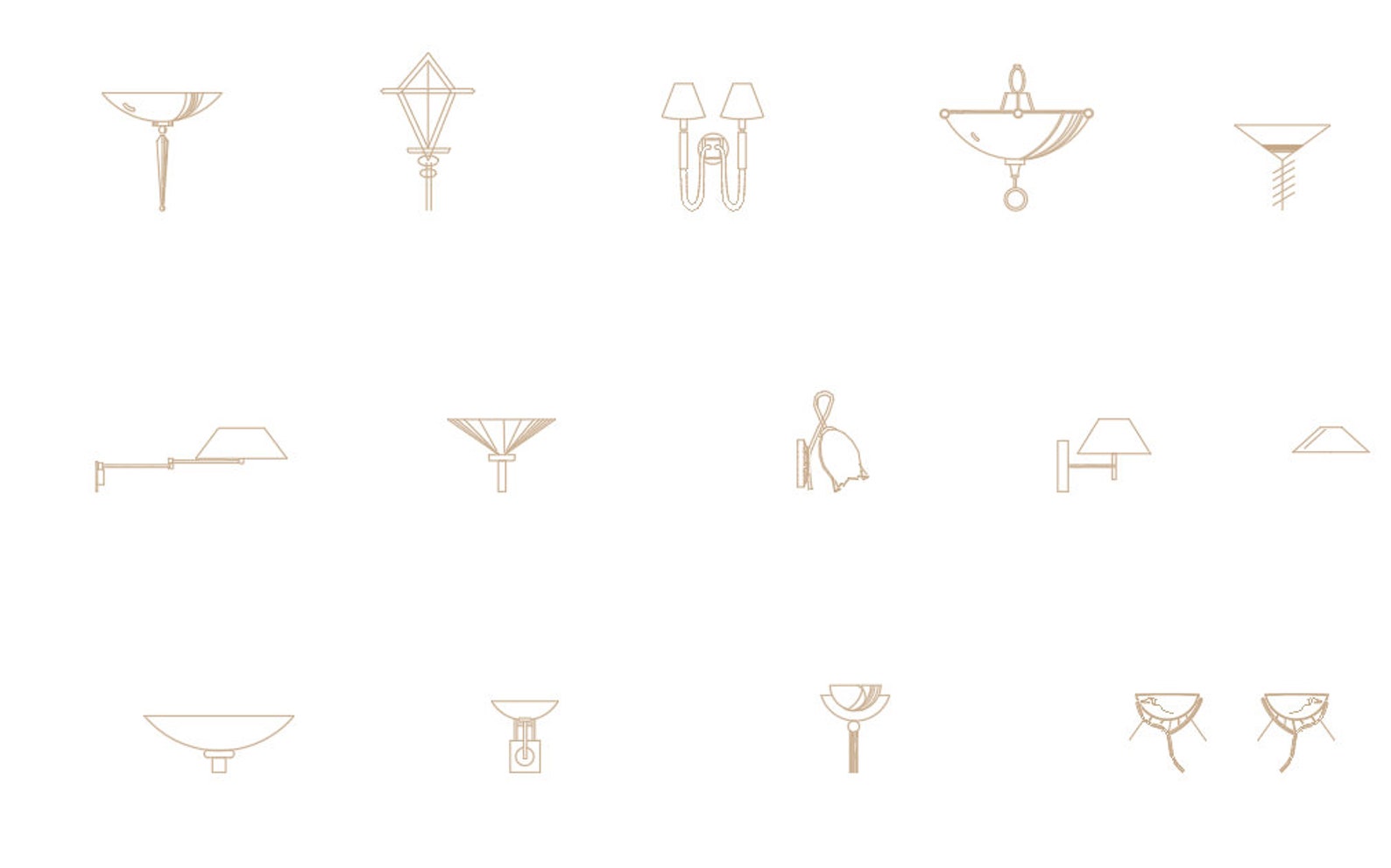 Autocad, DWG - 2D View and Plan - Light Sets and Ceiling Lights - Etsy