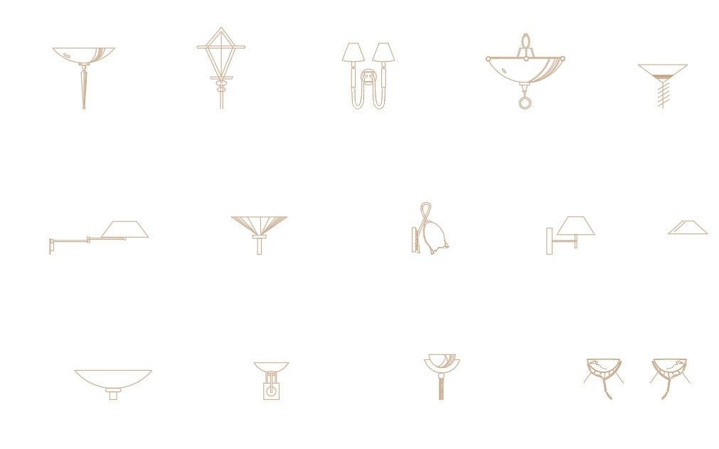 Autocad, DWG - 2D View and Plan - Light Sets and Ceiling Lights - Etsy