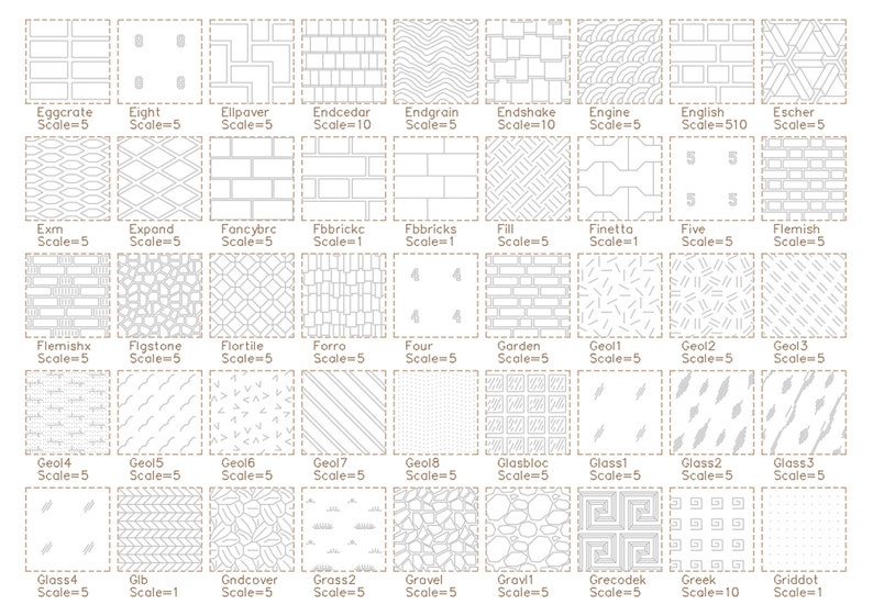 Autocad - 180 Pcs Hatches - DWG - Etsy
