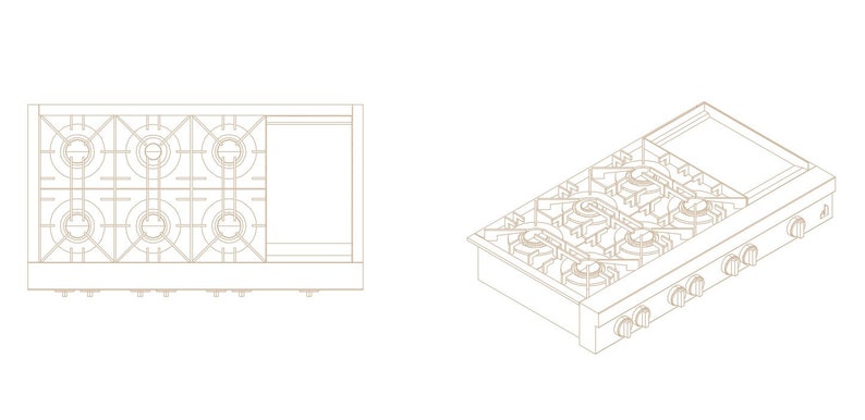 Autocad, DWG - 2D View and Plan + ISOMETRIC View - Kitchen Accesories ...