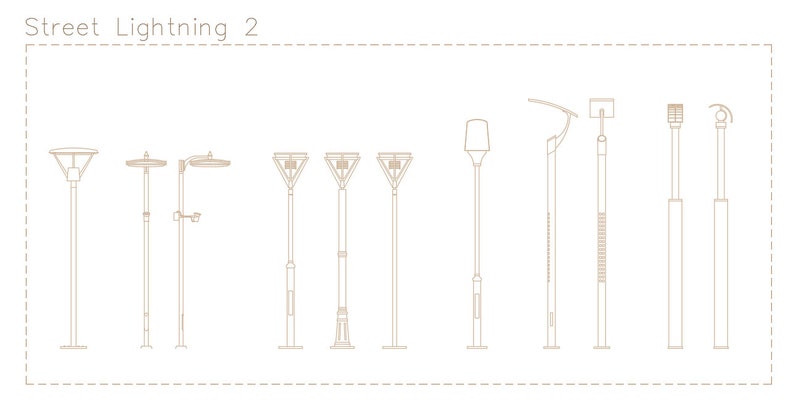 Autocad, DWG - 2D View and Plan - Lightning Poles - Etsy