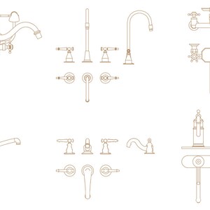 Autocad, DWG - 2D View and Plan - Bath Accessories Set 1 - Etsy
