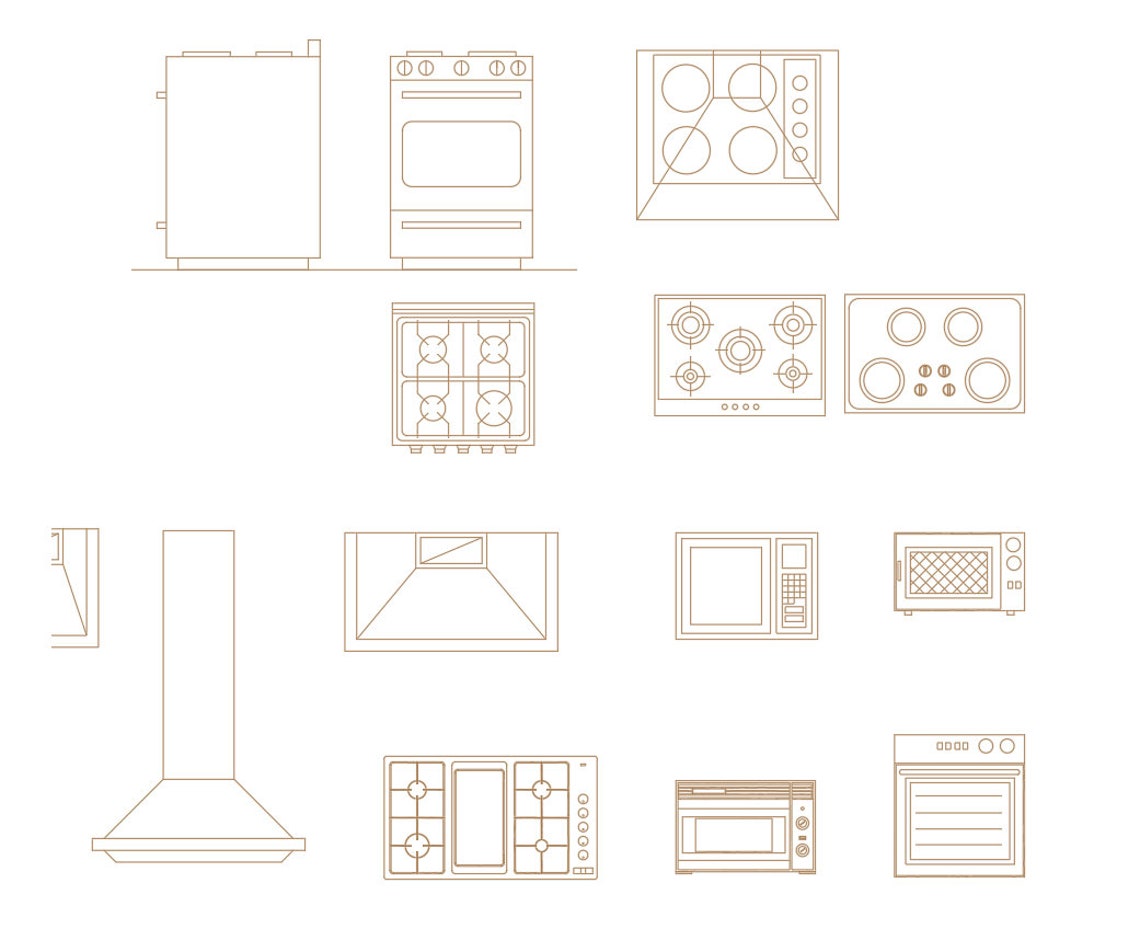 Premium Autocad Kitchen Furniture Library: 40 Design Blocks - Etsy