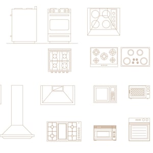 Premium Autocad Kitchen Furniture Library: 40 Design Blocks - Etsy