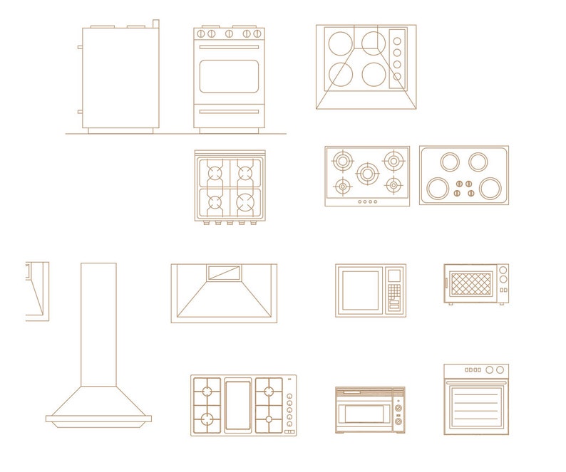 Premium Autocad Kitchen Furniture Library: 40 Design Blocks - Etsy