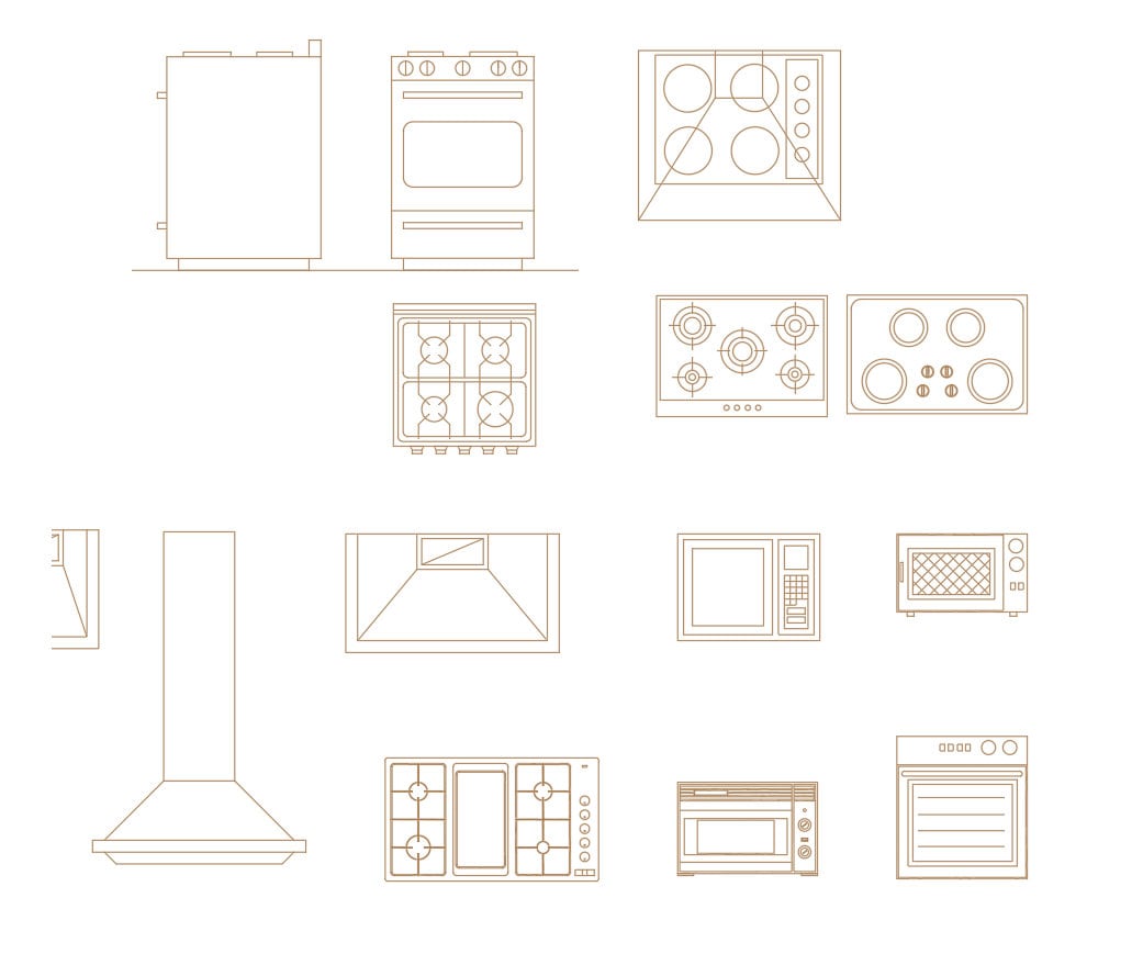 Premium Autocad Kitchen Furniture Library: 40 Design Blocks - Etsy