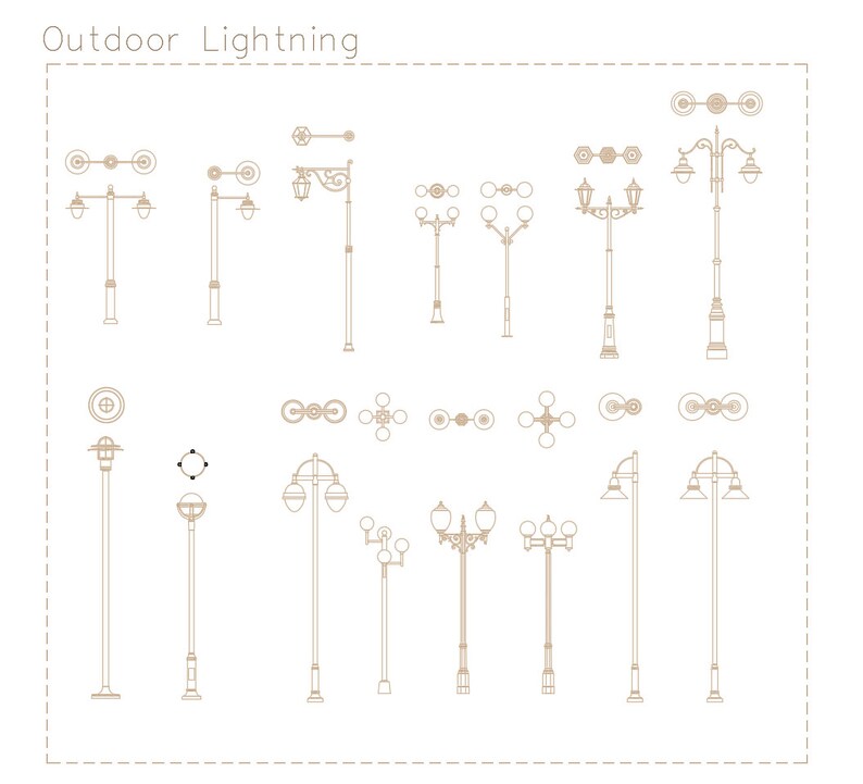 Autocad, DWG - 2D View and Plan - Lightning Poles - Etsy