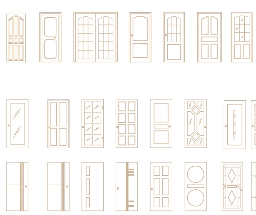 Premium Autocad Furniture Library: 100 Door Blocks - Etsy