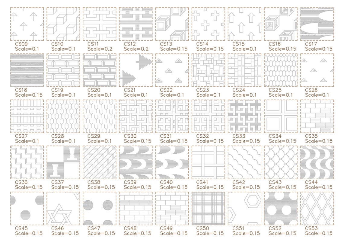 Autocad - 180 Pcs Hatches - DWG - Etsy
