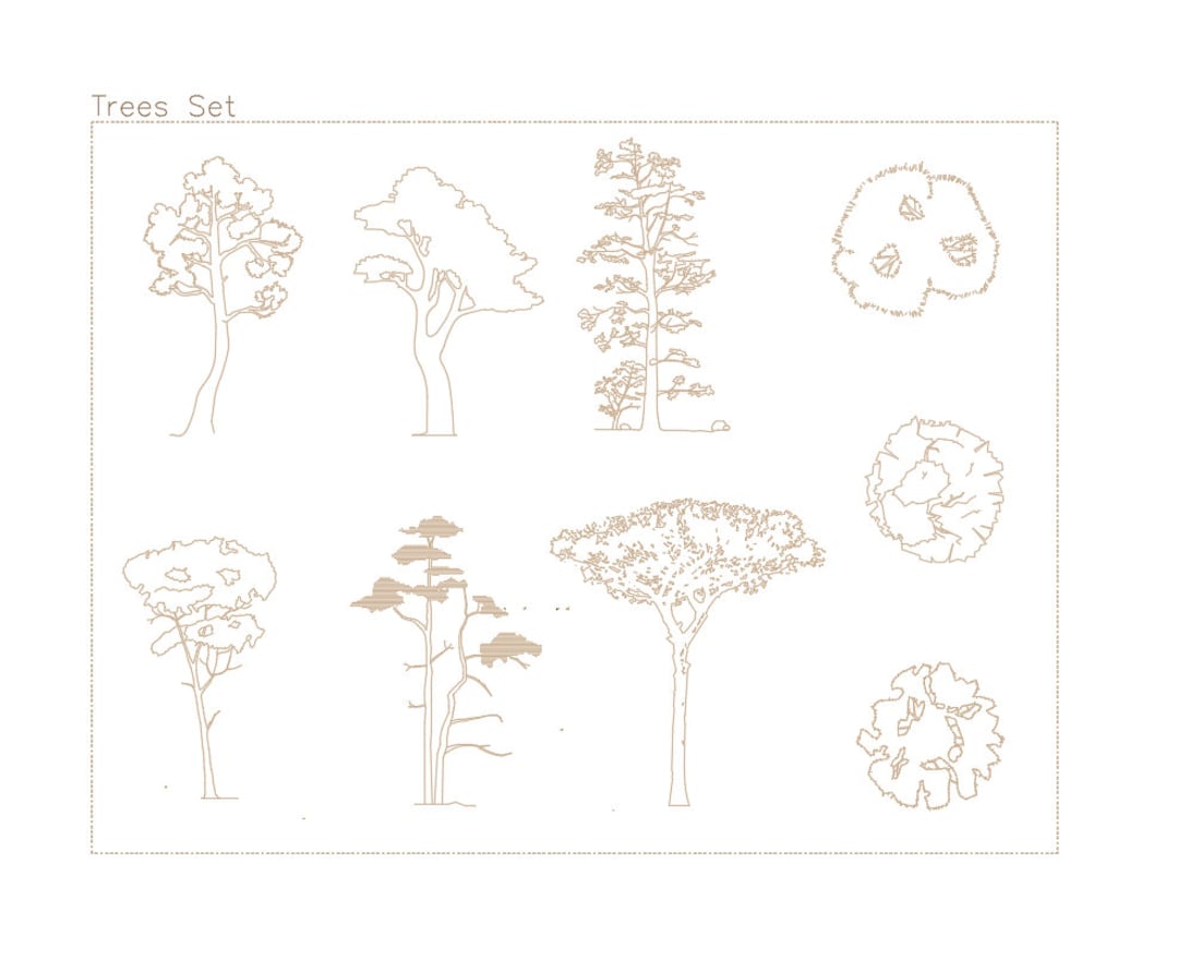 Premium Autocad Palm Trees Library: 20 Design Blocks - Etsy