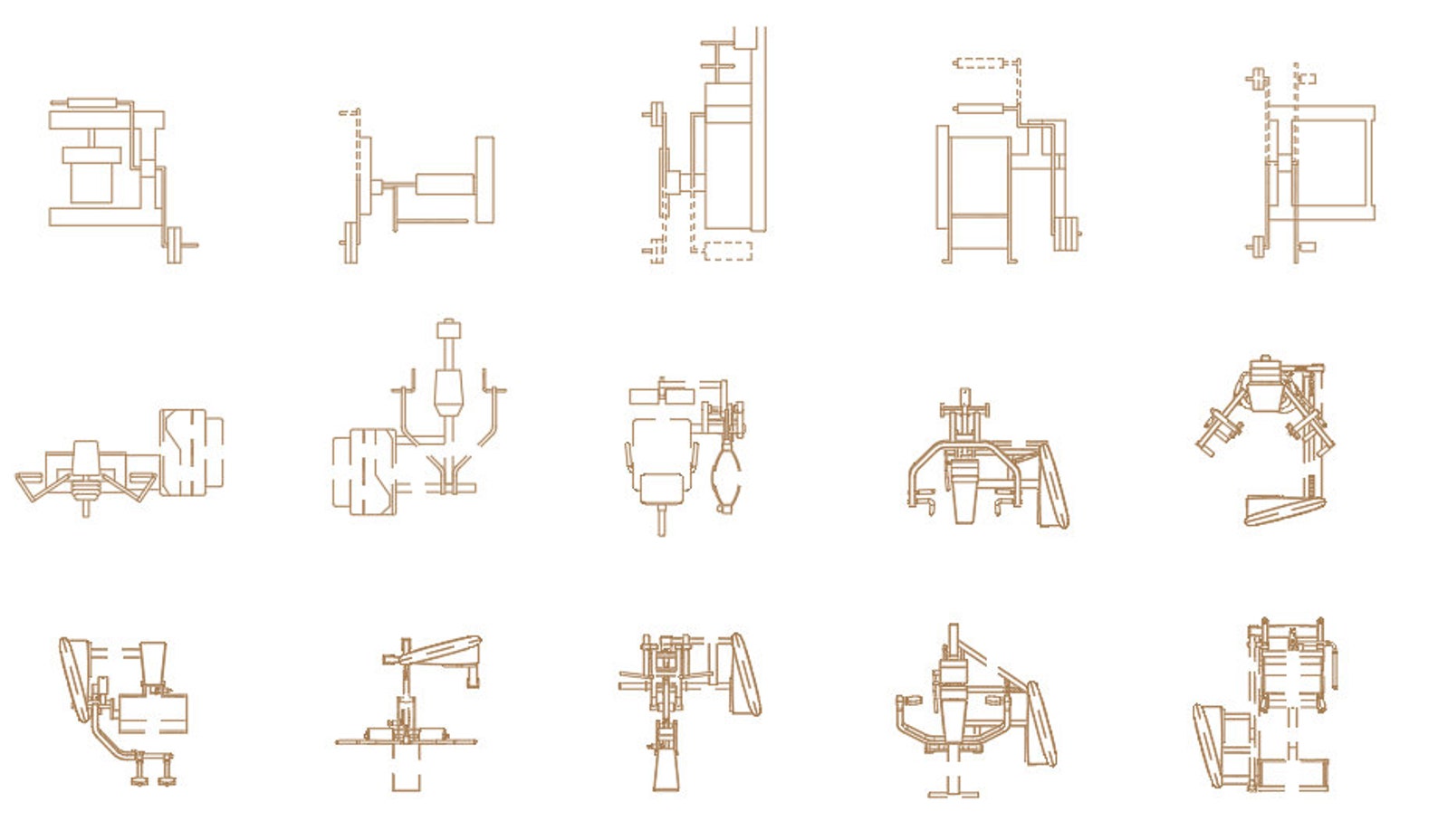 Autocad, DWG - 2D View and Plan - Gym Accessories Set - Etsy