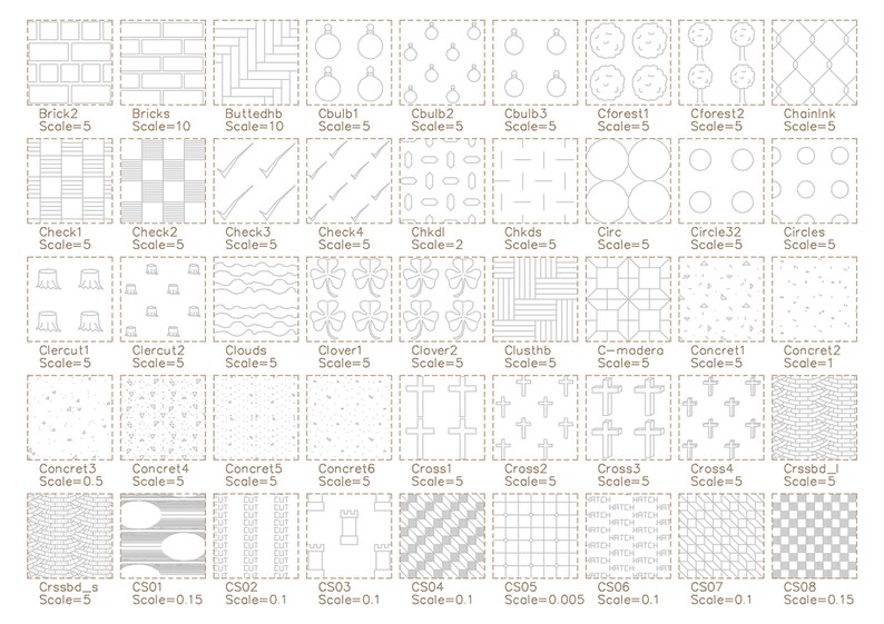 Autocad - 180 Pcs Hatches - DWG - Etsy