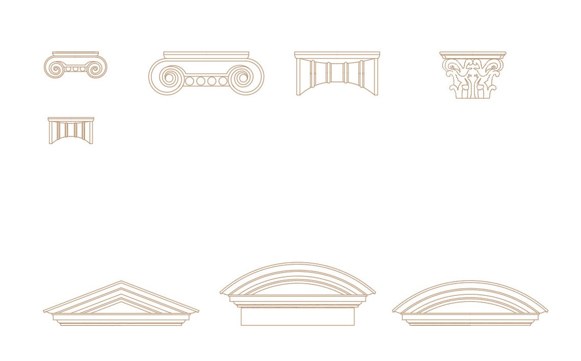 Premium Autocad Facade Details Library: 50 Blocks - Etsy