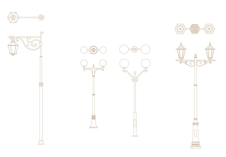 Autocad, DWG - 2D View and Plan - Lightning Poles - Etsy