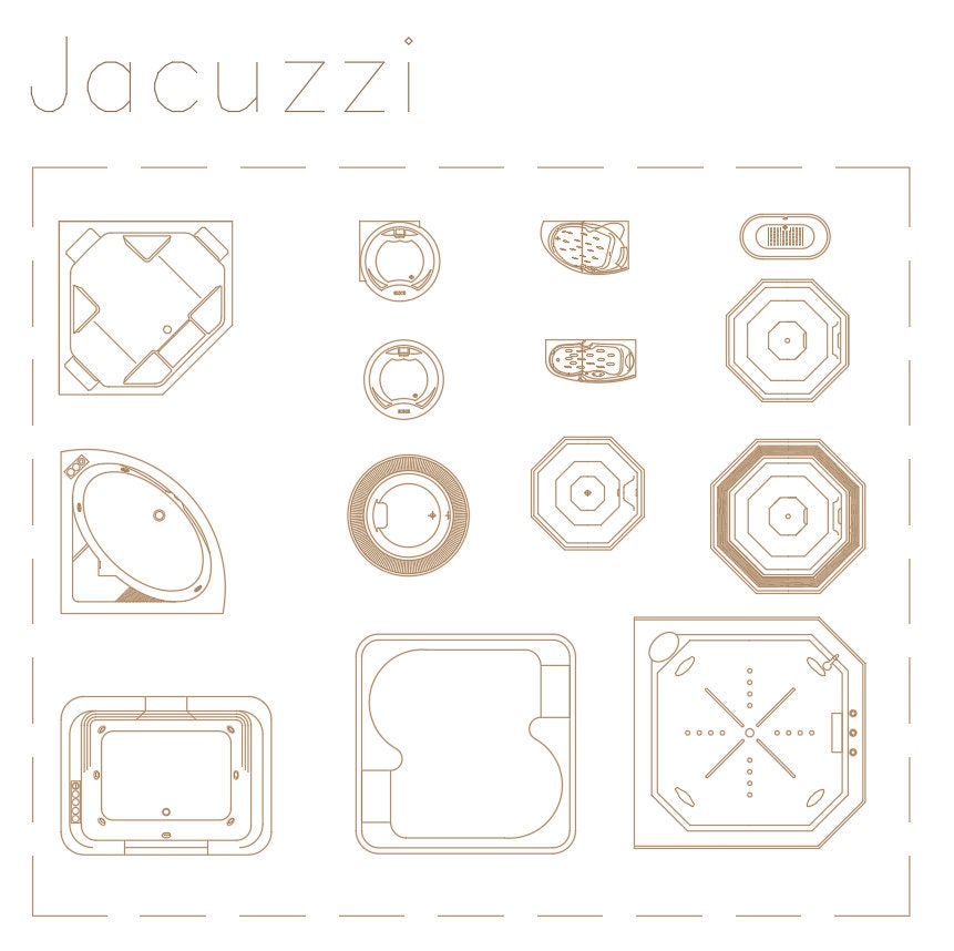 Autocad, DWG - 2D View and Plan - Bath Accessories Set 6 - Showers - Etsy