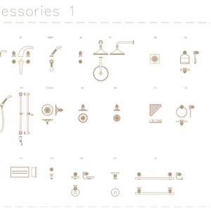 Autocad, DWG - 2D View and Plan - Bath Accessories Set 1 - Etsy
