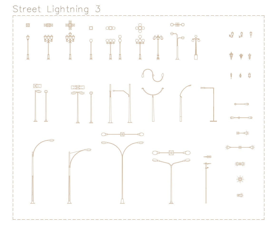 Autocad, DWG - 2D View and Plan - Lightning Poles - Etsy