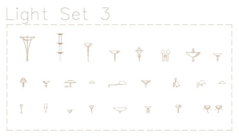 Autocad, DWG - 2D View and Plan - Light Sets and Ceiling Lights - Etsy