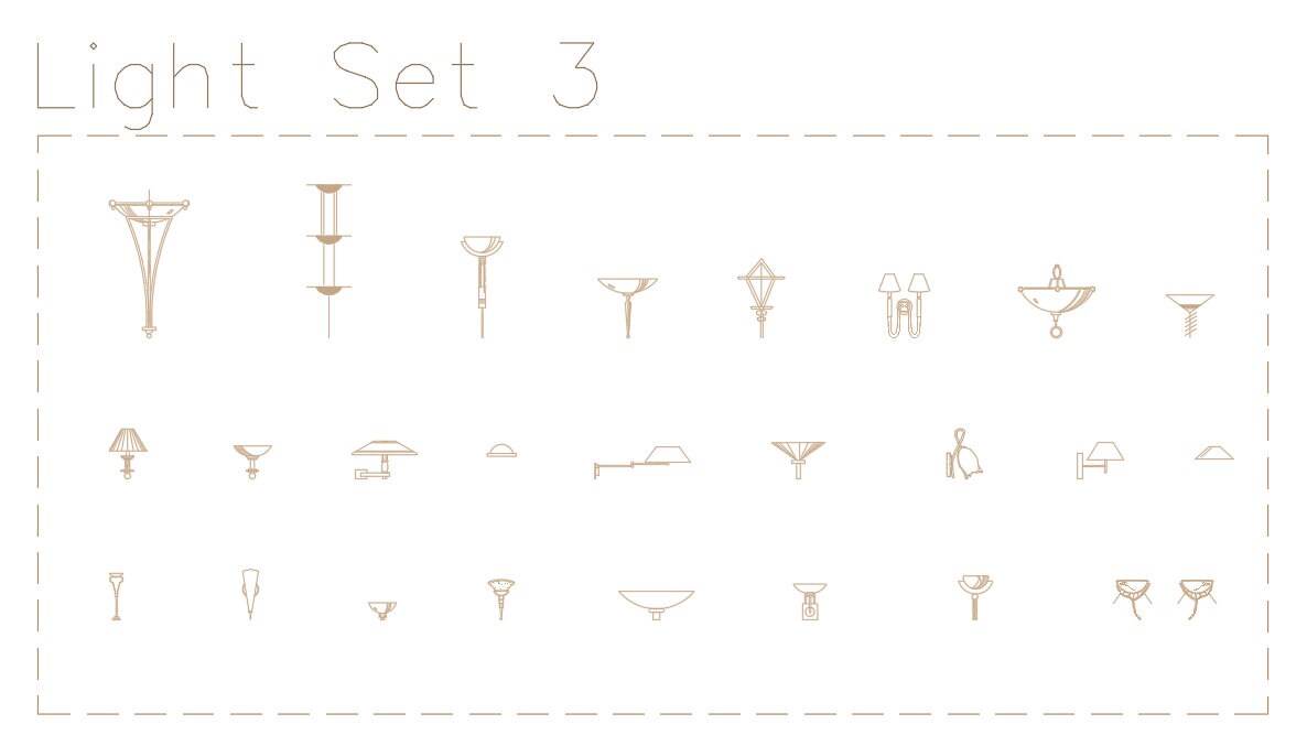 Autocad, DWG - 2D View and Plan - Light Sets and Ceiling Lights - Etsy