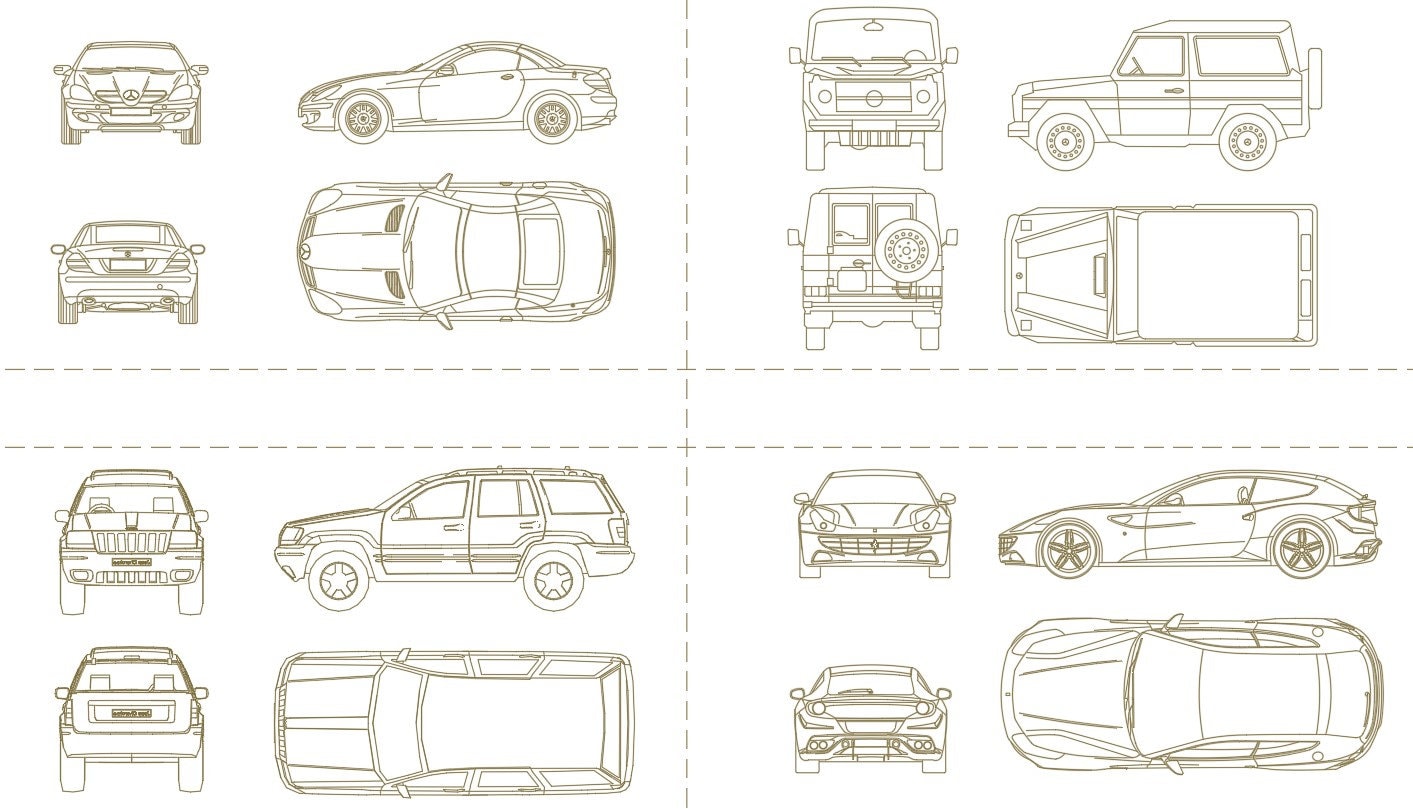 Autocad, DWG 2D View and Plan Cars Extra GIFT SURPRISE, Made Blocks - Etsy