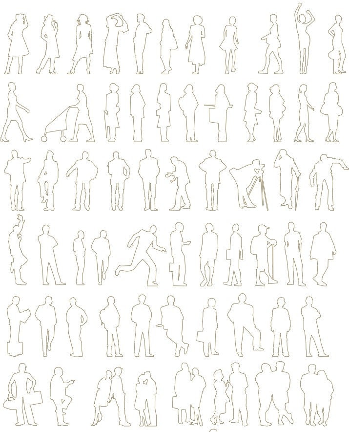 Autocad, DWG - 2D View and Plan People, Made Blocks - Etsy