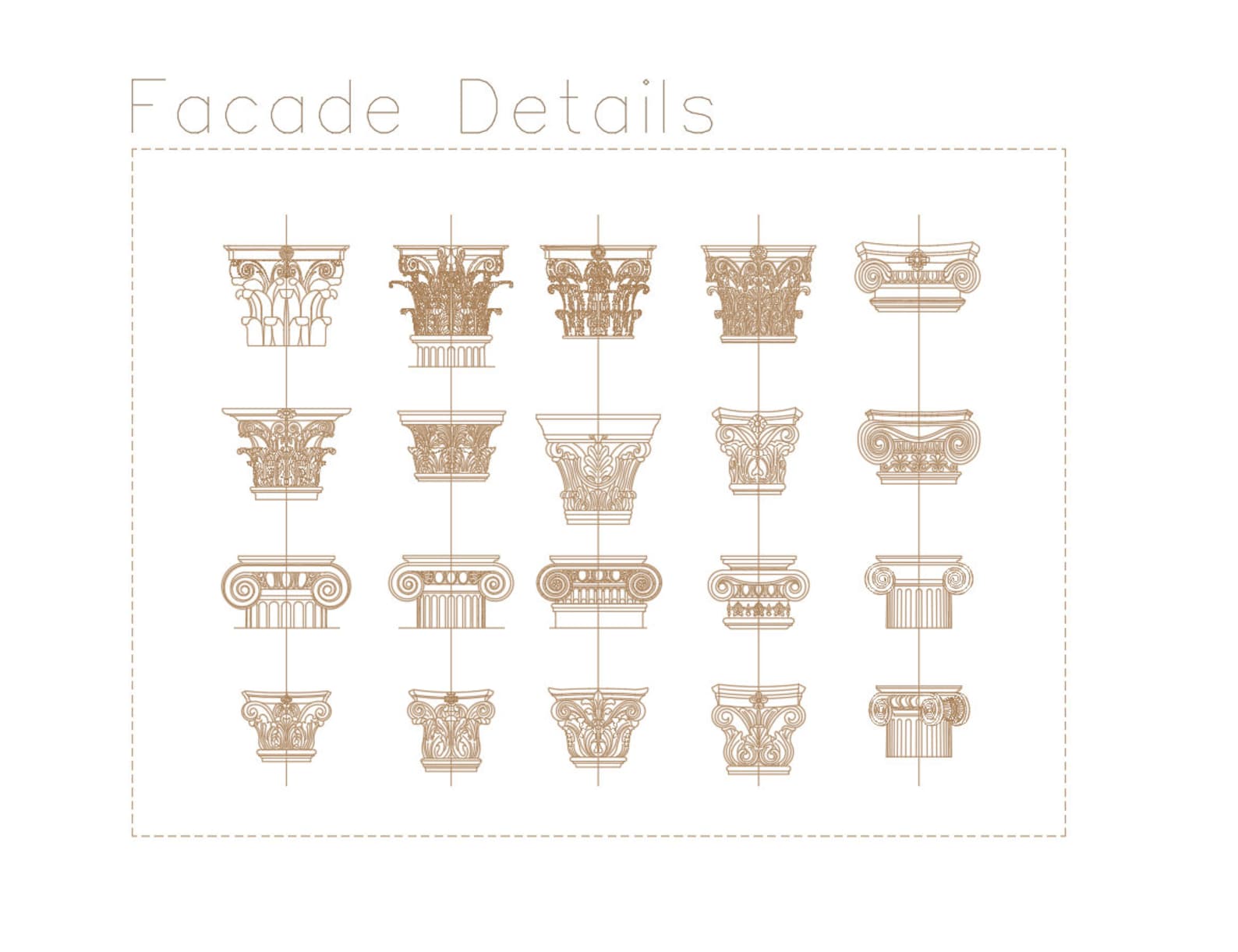 Premium Autocad Architectural Ornaments Library: 27 Statues and Facade ...