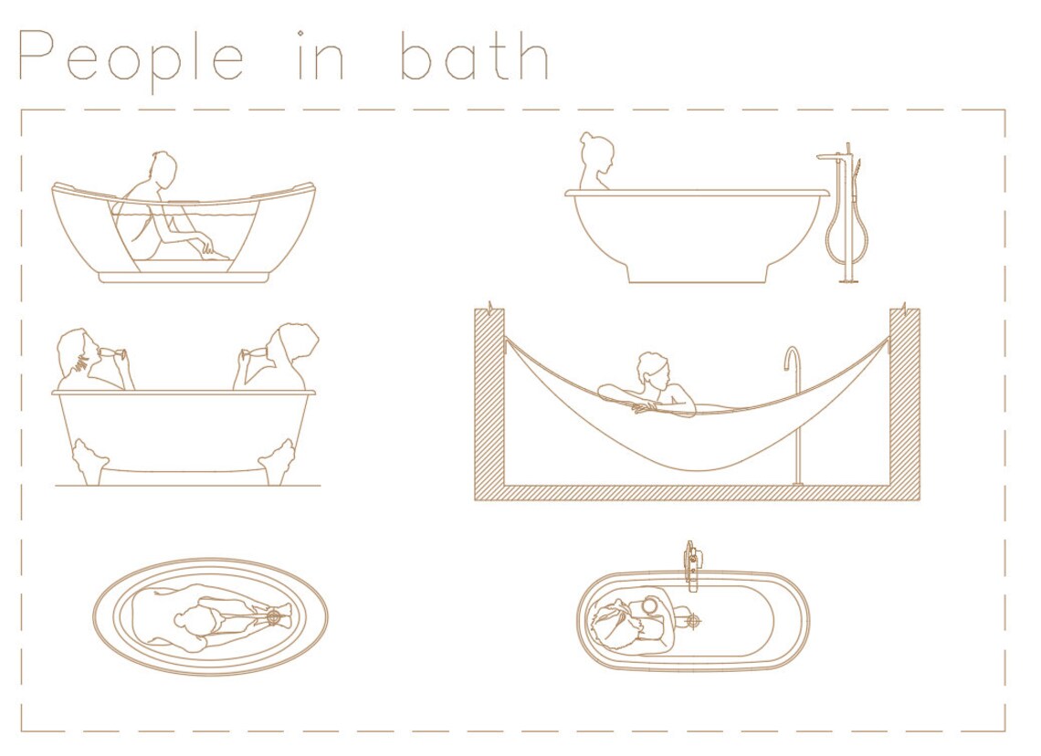 Autocad, DWG - 2D View and Plan - Bath Accessories Set 3 - Etsy