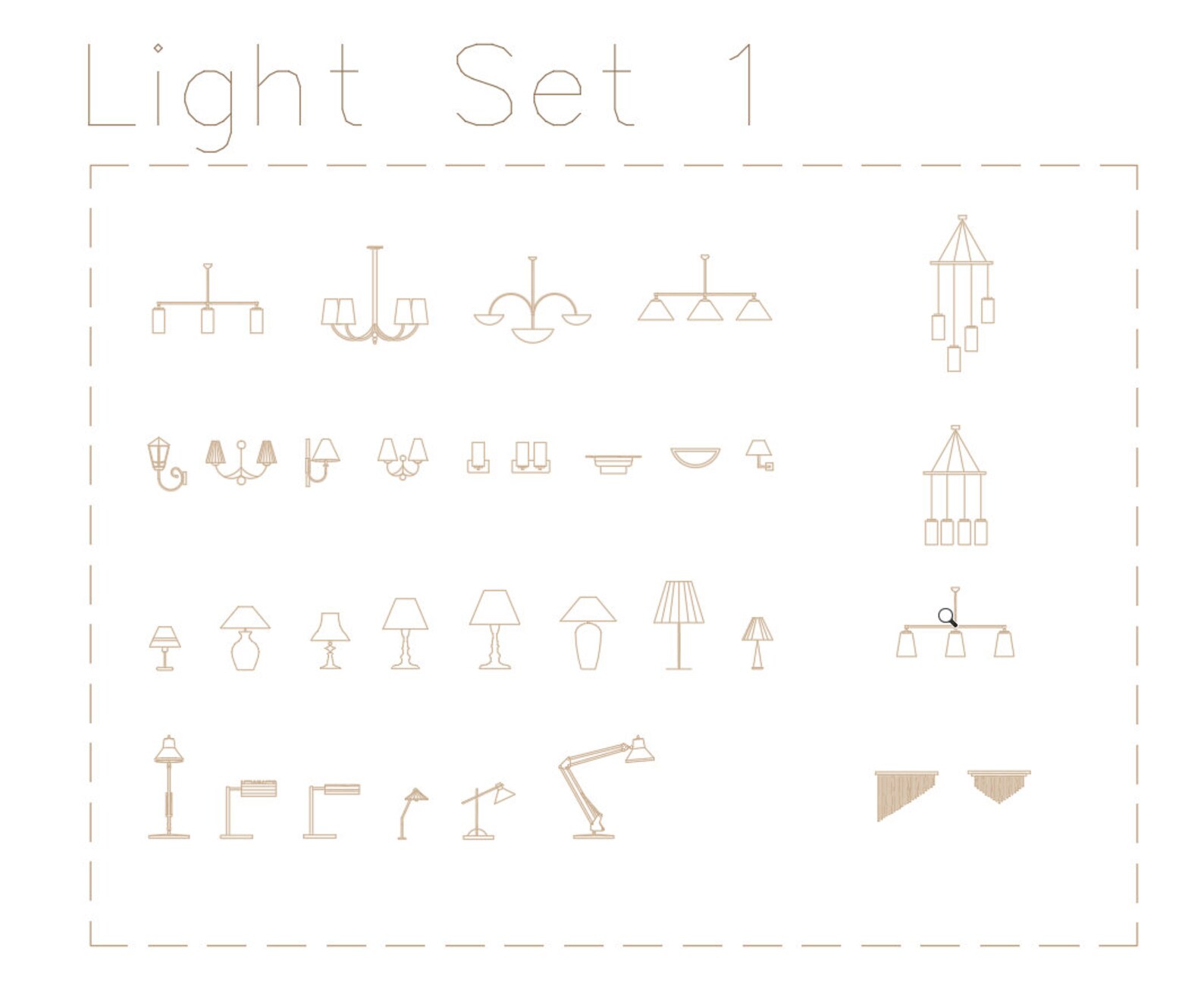 Autocad, DWG - 2D View and Plan - Light Sets and Ceiling Lights - Etsy