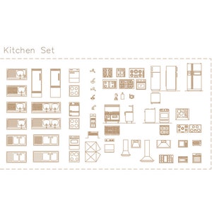 Premium Autocad Kitchen Furniture Library: 40 Design Blocks - Etsy