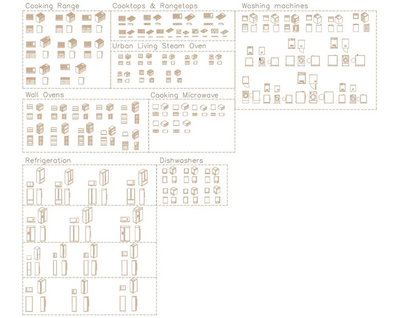 Autocad, DWG - 2D View and Plan + ISOMETRIC View - Kitchen Accesories ...