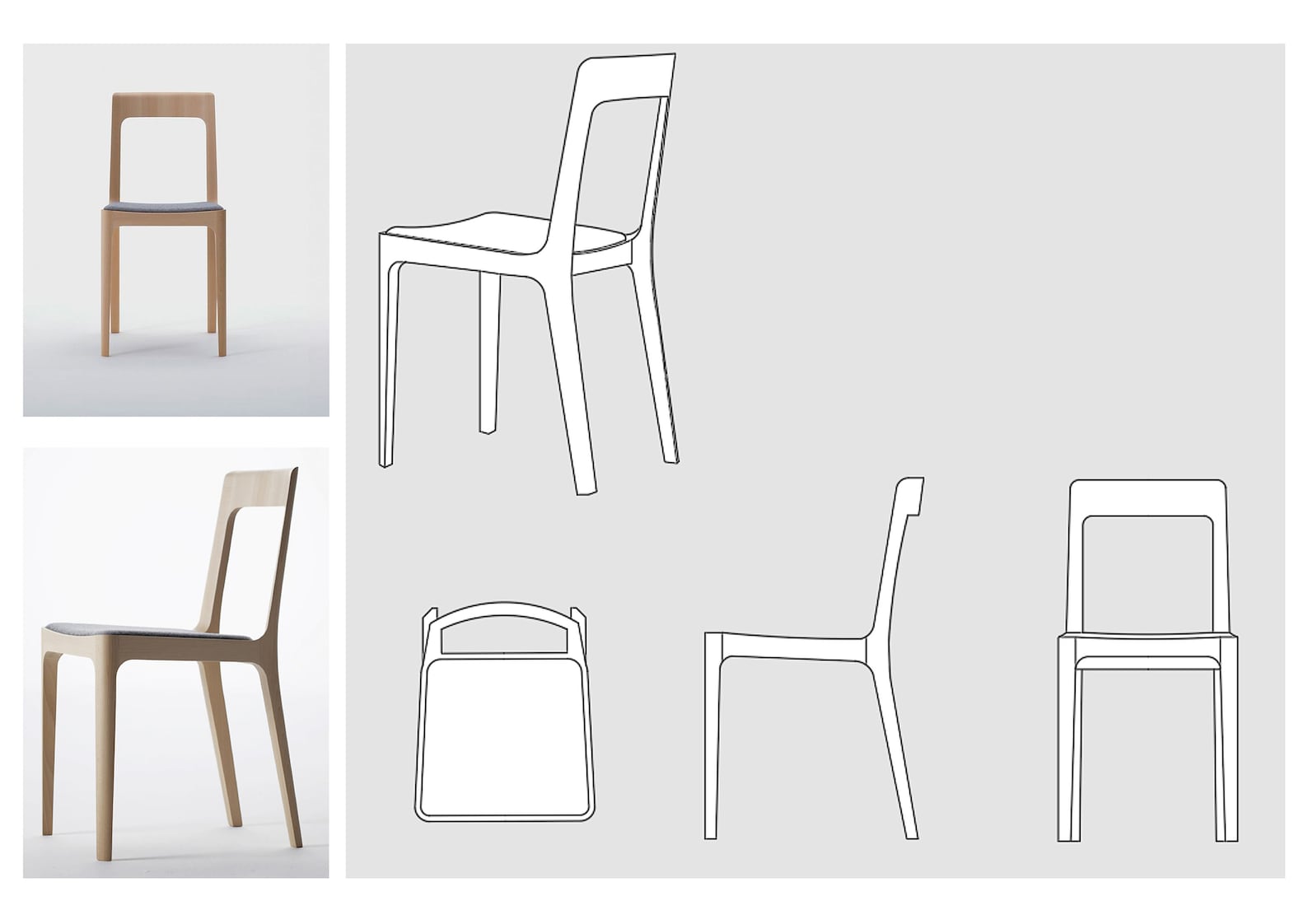 Autocad, DWG - 2D Views and Plan and Perspective - 4 HIROSHIMA Chairs ...