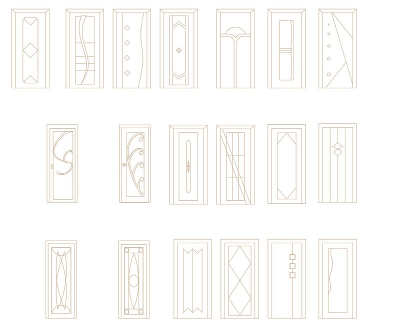 Premium Autocad Furniture Library: 100 Door Blocks - Etsy