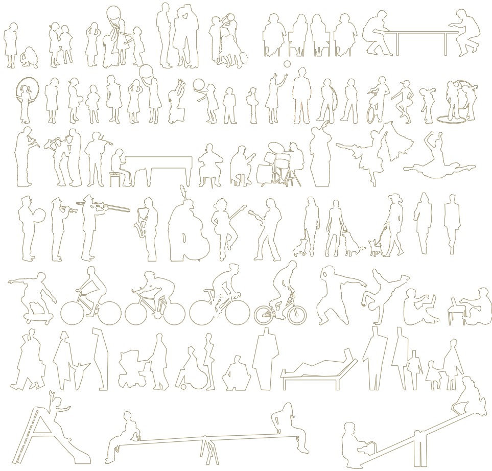 Autocad, DWG - 2D View and Plan People, Made Blocks - Etsy