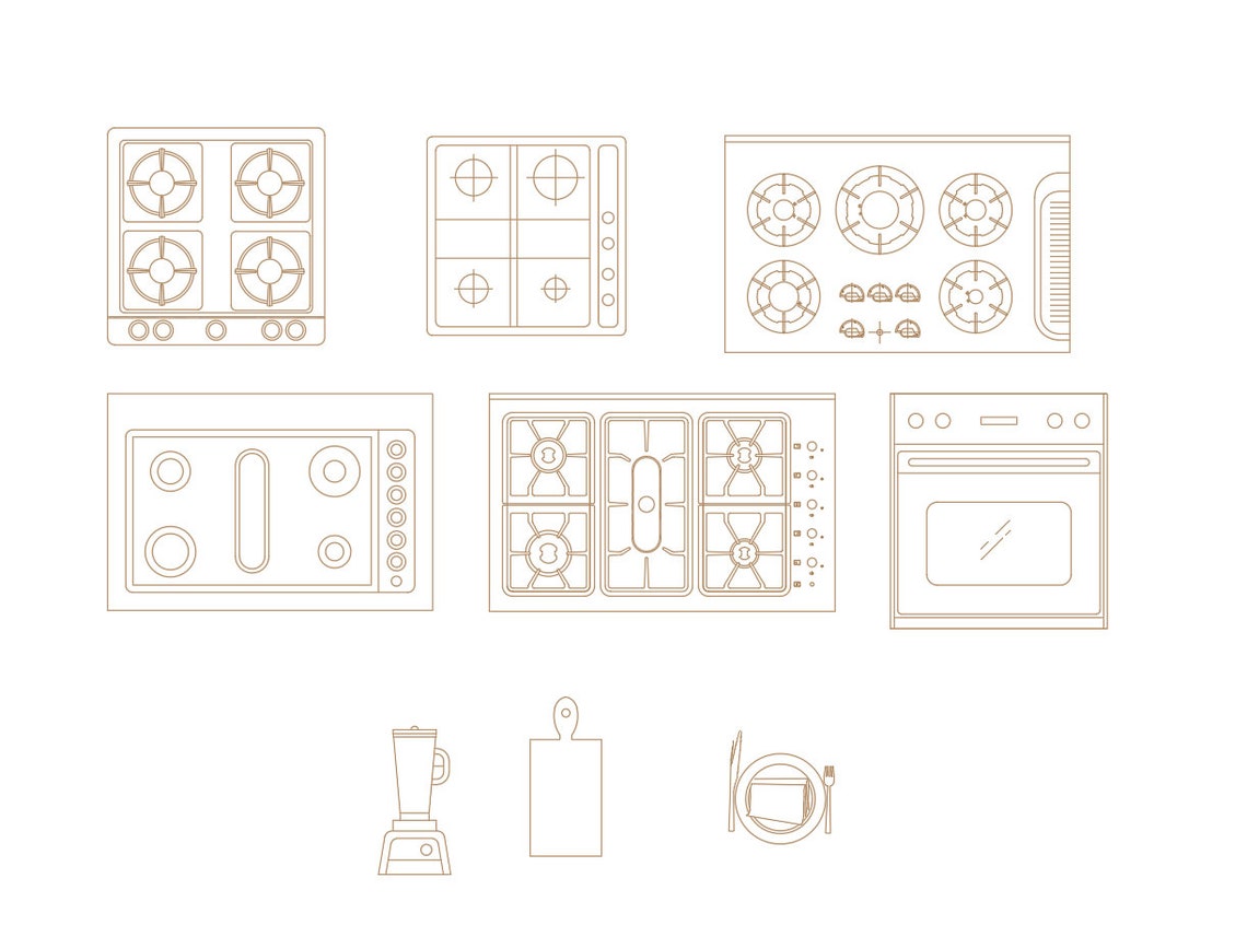 Premium Autocad Kitchen Furniture Library: 40 Design Blocks - Etsy