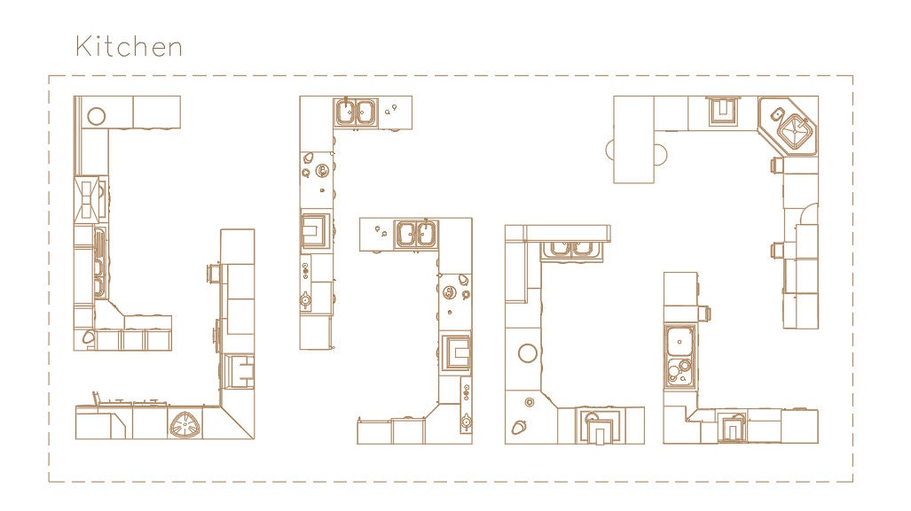 Premium Autocad Kitchen Examples: 17 Design Blocks - Etsy