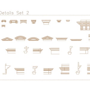 Premium Autocad Facade Details Library: 50 Blocks - Etsy