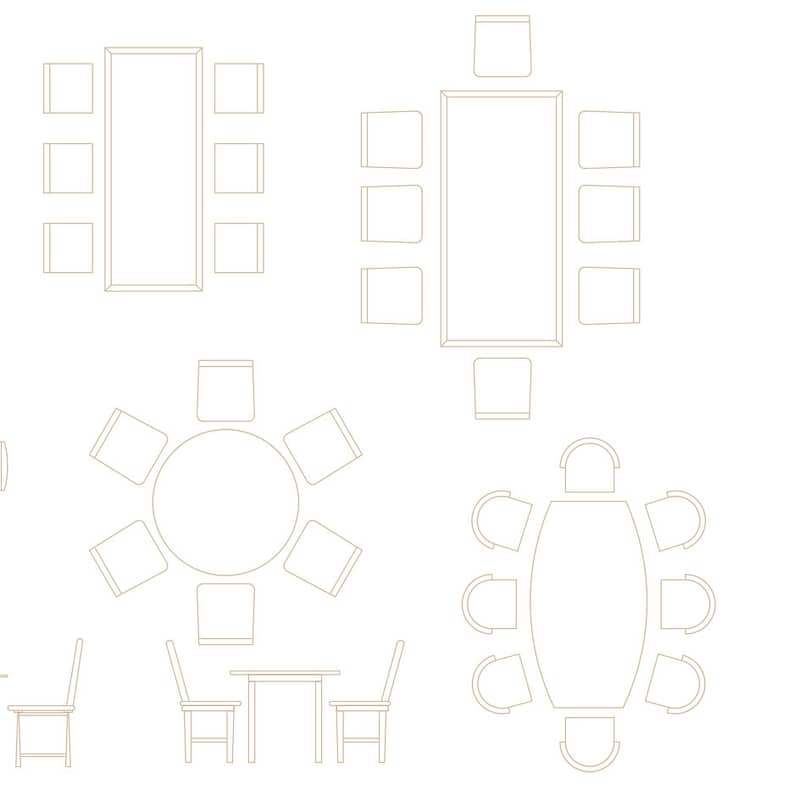 Premium Autocad Furniture Library: 60 Chair and Dining Table Blocks - Etsy