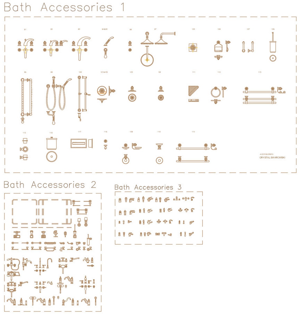 Autocad, DWG - 2D View and Plan - Bath Accessories Set 1 - Etsy