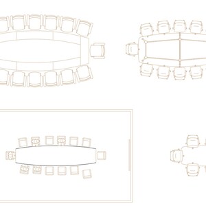 Premium Autocad Furniture Library: 50 Meeting Table and Chair Blocks - Etsy