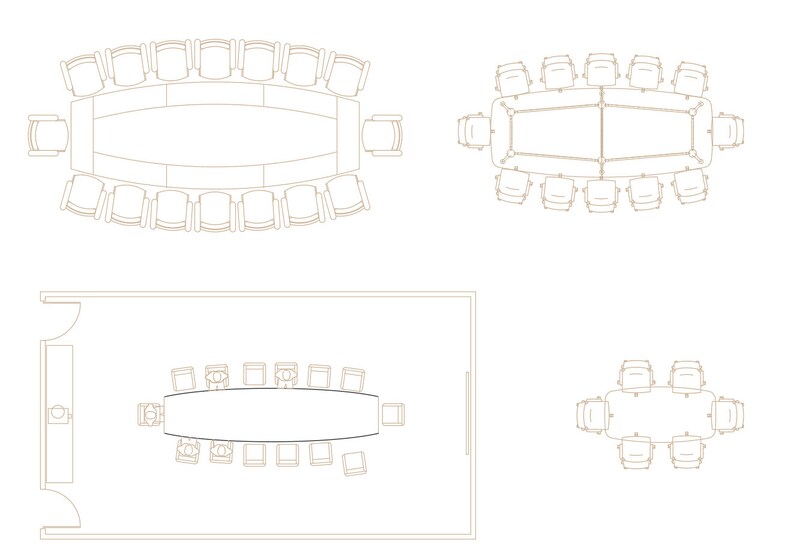 Premium Autocad Furniture Library: 50 Meeting Table and Chair Blocks - Etsy