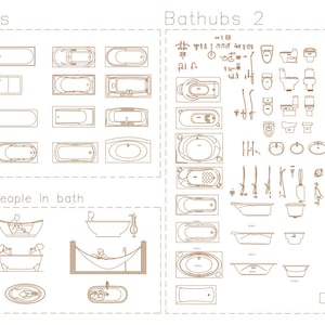 Autocad, DWG - 2D View and Plan - Bath Accessories Set 3 - Etsy