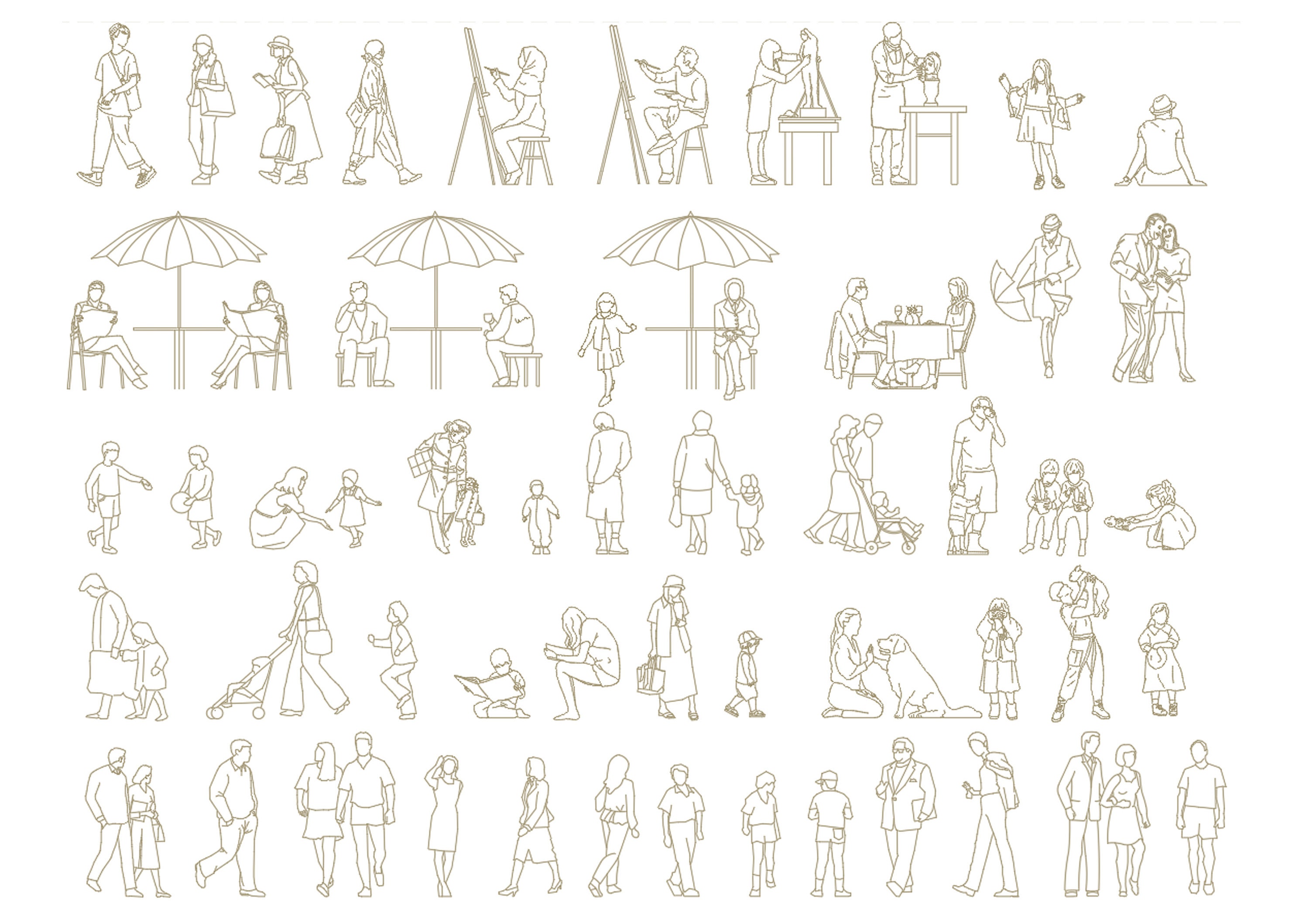 Autocad, DWG - 2D View and Plan People, Made Blocks - Etsy