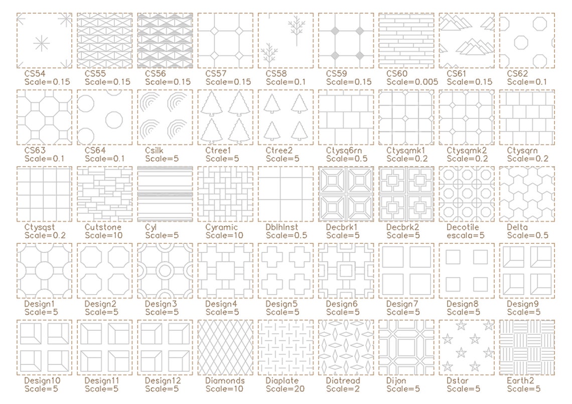 Autocad - 180 Pcs Hatches - DWG - Etsy