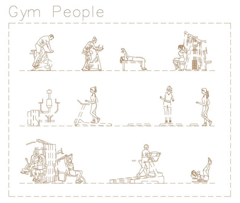Autocad, DWG - 2D View and Plan - Gym Accessories Set - Etsy