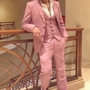 UK & US Fashion Suit, Dusty Pink 3 Piece Suit, Wedding Suit,traditional ...