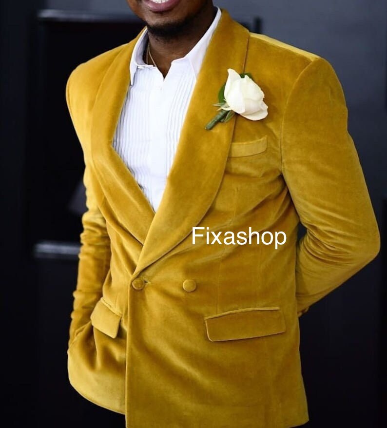 Men Mustard Yellow Suit, Double Breasted One Button Suit,event Suit ...