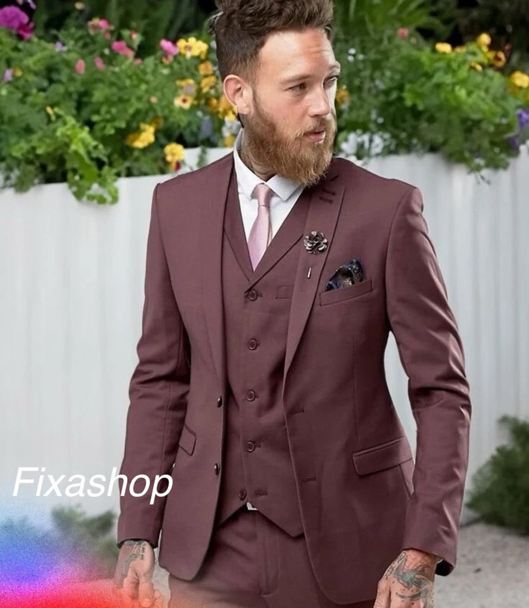 Suits for Men, Dusty Rose Suits, Men Suits, 3 Piece Suits, Tow Button ...