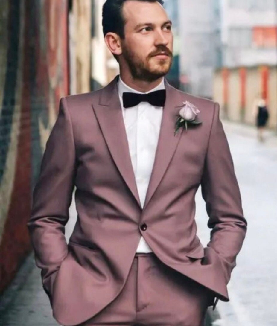 UK & US Fashion Suit, Dusty Pink 2 Piece Suit, Men's Wedding Clothes ...
