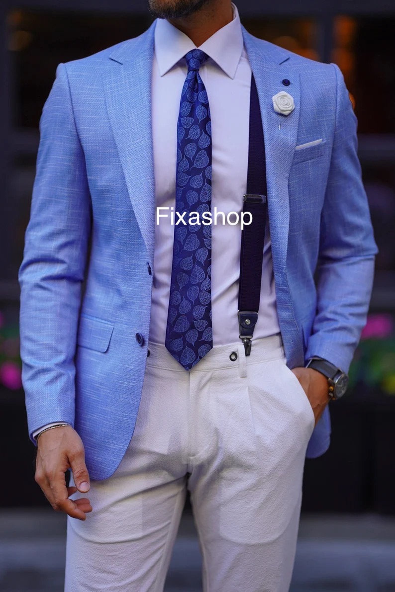 Suit Premium Sky Blue Blazer,mens Wedding Suits,engagement,prom,groom ...