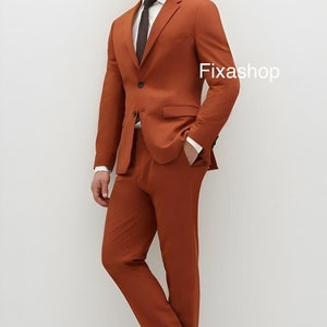 Mens Rustic Terracotta Two Piece Suit,wedding Clothing,event Suit ...